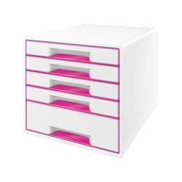 Leitz Schubladenbox Wow Cube 5 Schubladen PS perlwei&szlig;/pink | Gr.: onesize