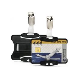 Durable Namensschild f&uuml;r Betriebsausweise mit Clip 54x85 schwarz Packung mit 2... | Gr.: onesize