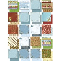 Buntpapierfabrik Ludwig B&auml;hr Designpapier Glitter X-Mas 190g/qm 30,5x30,5cm Packung mit 40 Blatt | Gr.: onesize