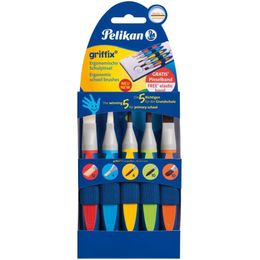 Pelikan Pinsel-Set griffix Synthetik Packung mit 5 St&uuml;ck Tr&auml;gerkarte | Gr.: onesize