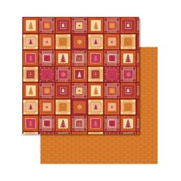 Buntpapierfabrik Ludwig B&auml;hr Scrapbook Paper Winterzauber orange/rot 12x12 Zoll Packung mit 25 ... | Gr.: onesize