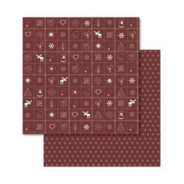 Buntpapierfabrik Ludwig B&auml;hr Scrapbook Paper Country Christmas12x12 Zoll Packung mit 25 Blatt rot | Gr.: onesize