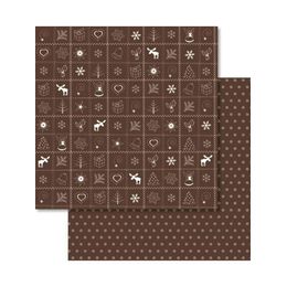 Buntpapierfabrik Ludwig B&auml;hr Scrapbook Paper Country Christmas12x12 Zoll Packung mit 25 Blatt braun | Gr.: onesize