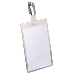 Durable Namensschild mit Clip 90x60mm transparent Packung mit 25 St&uuml;ck | Gr.: onesize