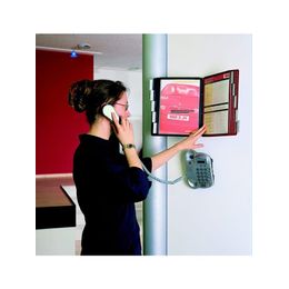 Durable Sichttafelst&auml;nder Sherpa Wall Wanddisplay mit 10 Tafeln rot/schwarz | Gr.: onesize