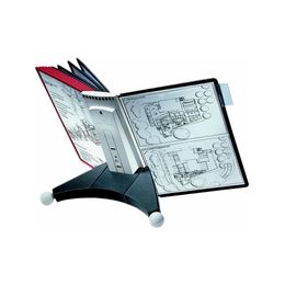 Durable Sichttafelst&auml;nder Sherpa Tischdisplay mit 10 Tafeln rot/schwarz | Gr.: onesize