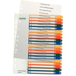 Leitz Plastikregister 1-20 bedruckbar A4 PP 20 Blatt farbig | Gr.: onesize