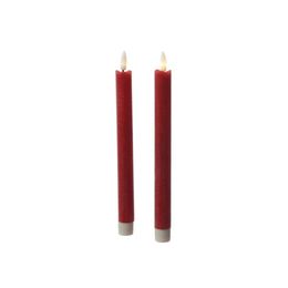 MARELIDA 2x LED Stabkerzen LINA Tafelkerzen Echtwachs H: 24,5cm in rot | Gr.: onesize
