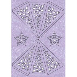 Buntpapierfabrik Ludwig B&auml;hr Bastelset Modena-Stern Stars 200g/qm A4 lavendel | Gr.: onesize