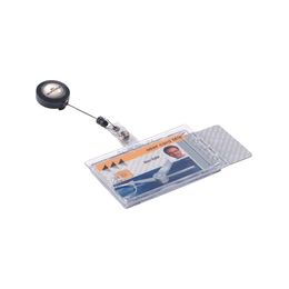 Durable Ausweishalter mit Aufrollmechanismus anthrazit Packung mit 10 Halter | Gr.: onesize