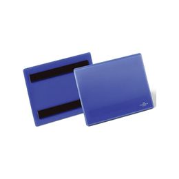 Durable Kennzeichnungstasche magnetisch A6 quer blau Packung mit 50 St&uuml;ck | Gr.: onesize