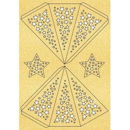 Buntpapierfabrik Ludwig B&auml;hr Bastelset Modena-Stern Stars 200g/qm A4 gold | Gr.: onesize