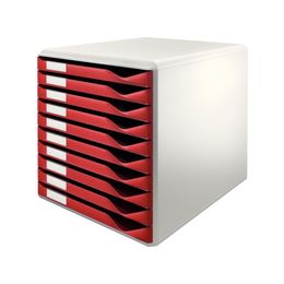 Leitz B&uuml;robox BxHxT 291x292x352mm 10 Schubladen bordeaux | Gr.: onesize