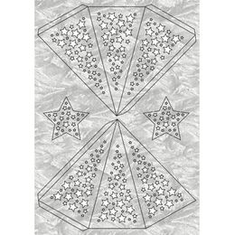 Buntpapierfabrik Ludwig B&auml;hr Bastelset Modena-Stern Stars 230g/qm A4 silber | Gr.: onesize
