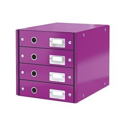 Leitz Schubladenbox 4 F&auml;cher Karton violett | Gr.: onesize