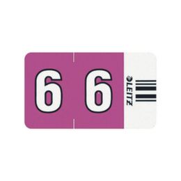Leitz Orgacolor Ziffernsignal 6 selbstklebend Packung mit 100 St&uuml;ck violett | Gr.: onesize