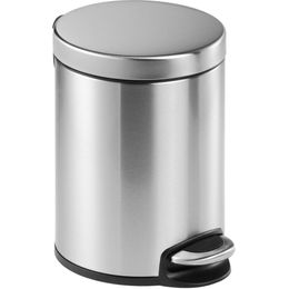 Durable Treteimer Edelstahl Rund 5 5 Liter silber metallic gl&auml;nzend | Gr.: onesize