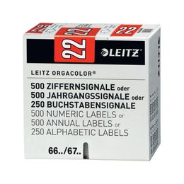 Leitz Orgacolor Jahrgangssignal 2022 Packung mit 500 St&uuml;ck rot | Gr.: onesize