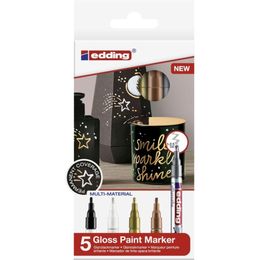 Glanzlack-Marker Edding 753 creative 1-2,5mm Packung mit 5 Farben | Gr.: onesize