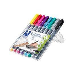Staedtler Folienschreiber Lumocolor F permanent farbig sortiert Packung mit 8 ... | Gr.: onesize