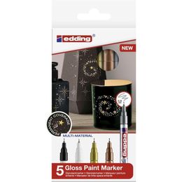 Glanzlack-Marker Edding 780 0,8mm Packung mit 5 Farben | Gr.: onesize