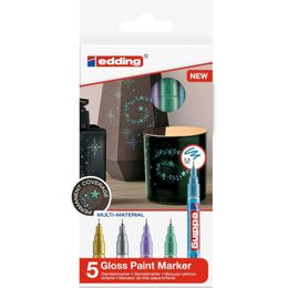 Glanzlack-Marker Edding 780 0,8mm metallic Packung mit 5 Farben | Gr.: onesize