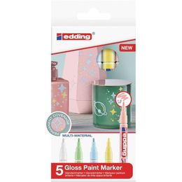 Glanzlack-Marker Edding 751 Pastell 1-2mm Packung mit 5 Farben | Gr.: onesize