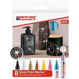 Edding Glanzlack-Marker 750 2-4mm Packung mit 8 St&uuml;ck sortiert | Gr.: onesize