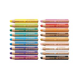 Stabilo Multitalent-Stift woody 3 in 1 Packung mit 18 St&uuml;ck + 1 Spitzer + 1 P... | Gr.: onesize