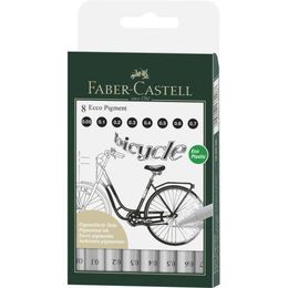Faber-Castell Tintenfeinschreiber Ecco Pigment 0,5/1/2/3/4/5/6/7 schwarz Packung ... | Gr.: onesize