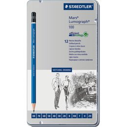 Staedtler Bleistift Mars Lumograph 12 H&auml;rtegrade Metalletui | Gr.: onesize