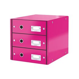 Leitz Schubladenbox 3 F&auml;cher Karton pink | Gr.: onesize
