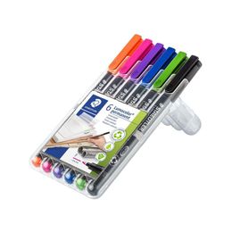 Staedtler Folienschreiber Lumocolor F permanent farbig sortiert Packung mit 6 ... | Gr.: onesize