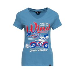 Queen Kerosin T-Shirt Faster Than The Wind in himmelblau | Gr.: XL