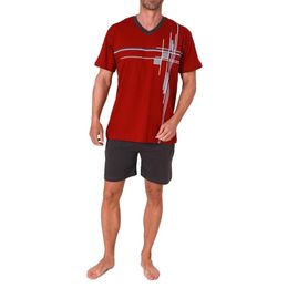 Normann Shorty Schlafanzug kurzarm Pyjama - 78171 in rot | Gr.: 54