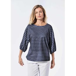 GOLDNER Shirt aus Effektgarn in marine / wei&szlig; / geringelt | Gr.: 38