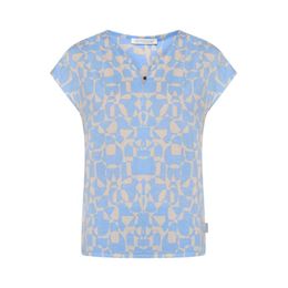 BETTY & CO BETTY & CO Blusenshirt mit Gummizug in Blau/Wei&szlig; | Gr.: XXL