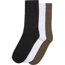 Urban Classics Basic Socks in black+white+olive | Gr.: 43-46