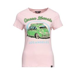 Queen Kerosin T-Shirt Los Angeles in rosa | Gr.: 3XL