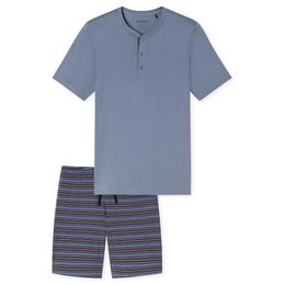 Schiesser Pyjama Casual in blaugrau | Gr.: 52