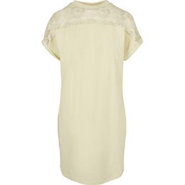 Urban Classics Damen Ladies Lace Tee Dress in softyellow | Gr.: L