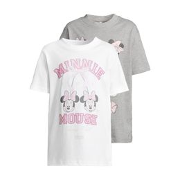 Mister Tee T-Shirt 2 Pack - kurzarm - Minnie Mouse in white+heathergrey | Gr.: 122/128