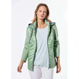 GOLDNER Kurzgr&ouml;&szlig;e: Steppjacke mit abnehmbarer Kapuze in salbei | Gr.: 22