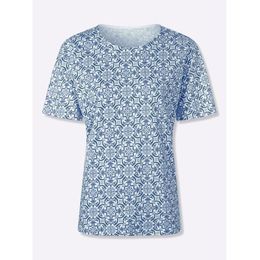 WITT WEIDEN Druck-Shirt in ecru-jeansblau-bedruckt | Gr.: 36