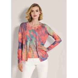 Madeleine Mode MADELEINE L&auml;ssige Sommerjacke mit einzigartigem Druck in apricot / vanille / multicolor | Gr.: 34