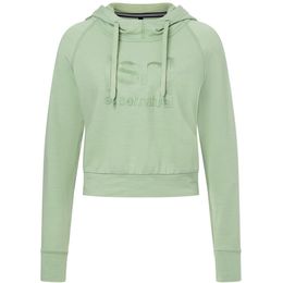 super.natural Merino Hoodie W LIQUID FLOW LOGO HOODIE in hellgr&uuml;n | Gr.: XL