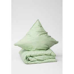 Mela Perkal Bettw&auml;sche Set Style BHANU in matcha | Gr.: 240x220 (2x 80x80 cm)