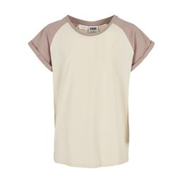 Urban Classics Damen Girls Contrast Raglan Tee in whitesand/duskrose | Gr.: 134/140