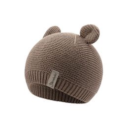 Sterntaler GOTS Strickm&uuml;tze Ohren in mittelbraun | Gr.: 45 cm