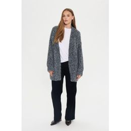 Saint Tropez Strickjacke NorthSZ Lockere Passform in Gunmetal Melange | Gr.: XL